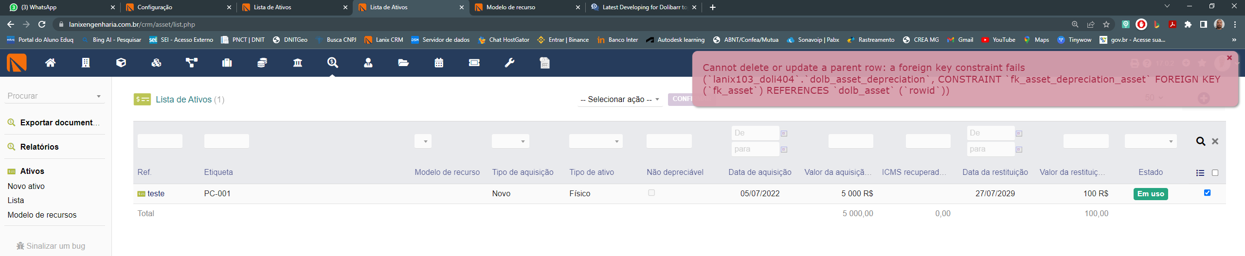 Error in delete asset · Issue #25294 · Dolibarr/dolibarr · GitHub