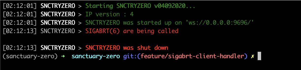 Handle SIGABRT in the client application elegantly · Issue #27 · gridhead/sanctuary-zero · GitHub