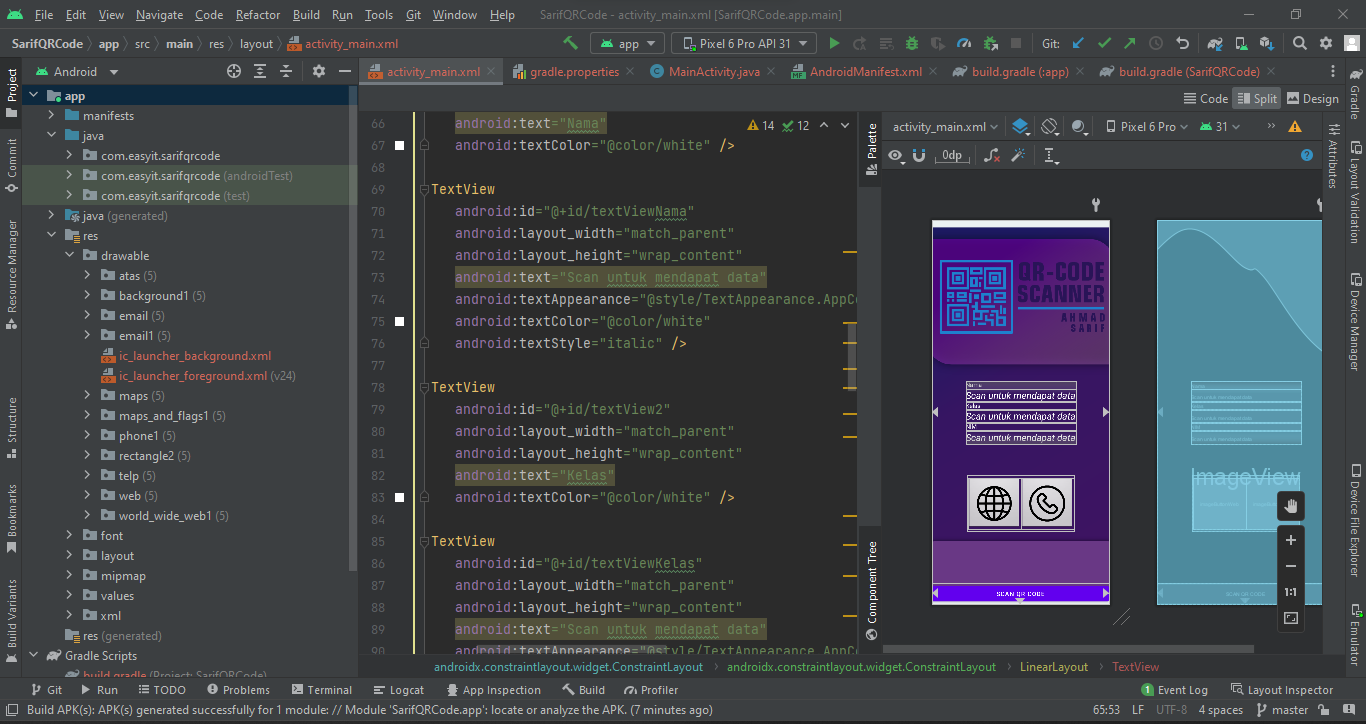 GitHub - ahmadsarif13/SarifQRCode1: example of a QR-Code Scanner ...