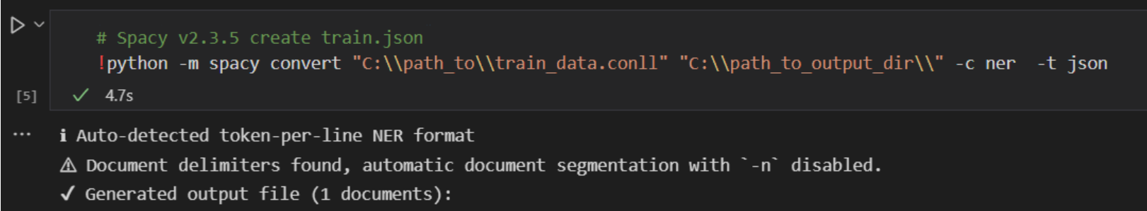 Unusual Behaviour Spacy Convert Command Taking A Long Time When Converting Conll Files To