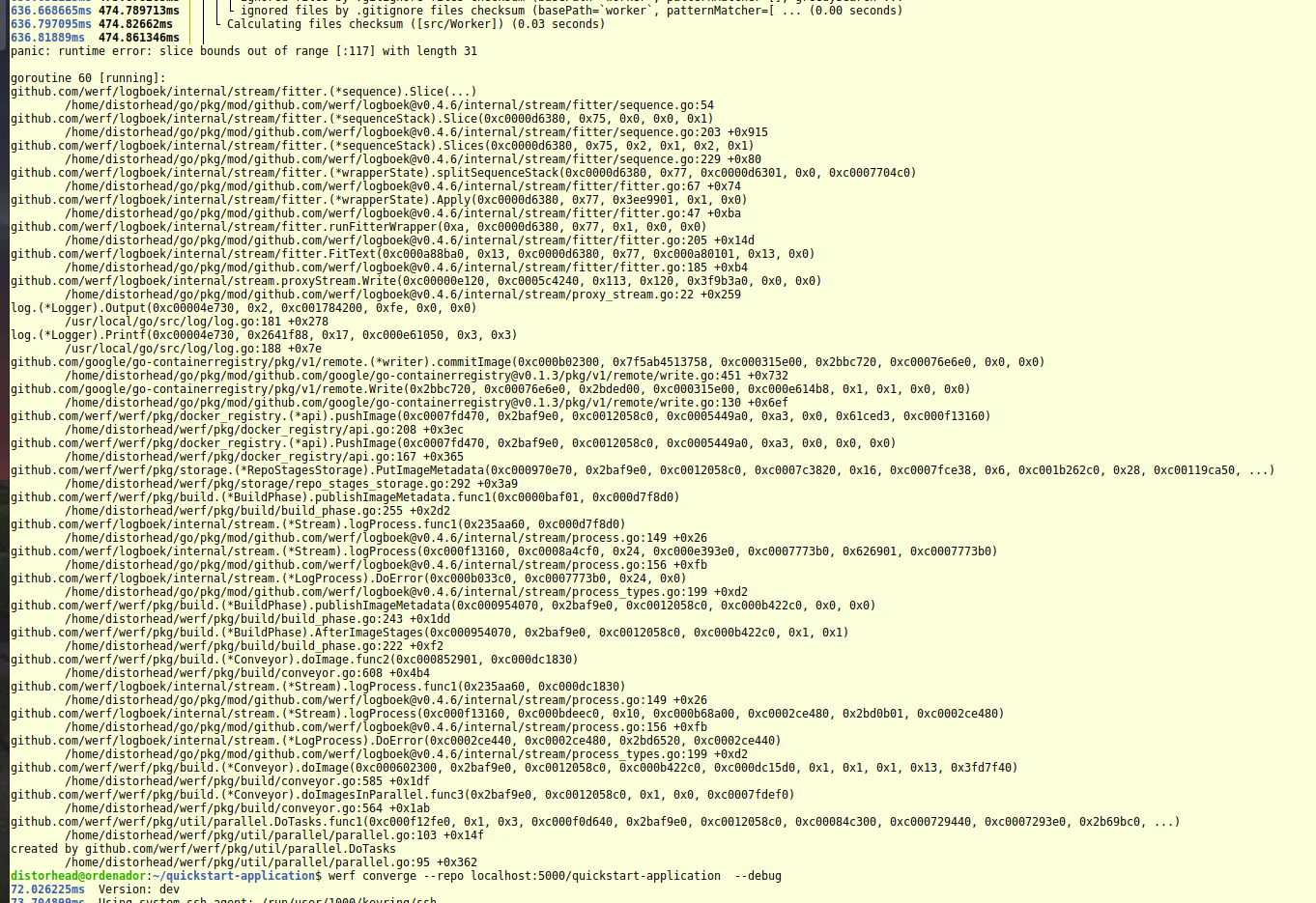 Panic Runtime Error Slice Bounds Out Of Range 117 With Length 31 · Issue 2908 · Werfwerf 