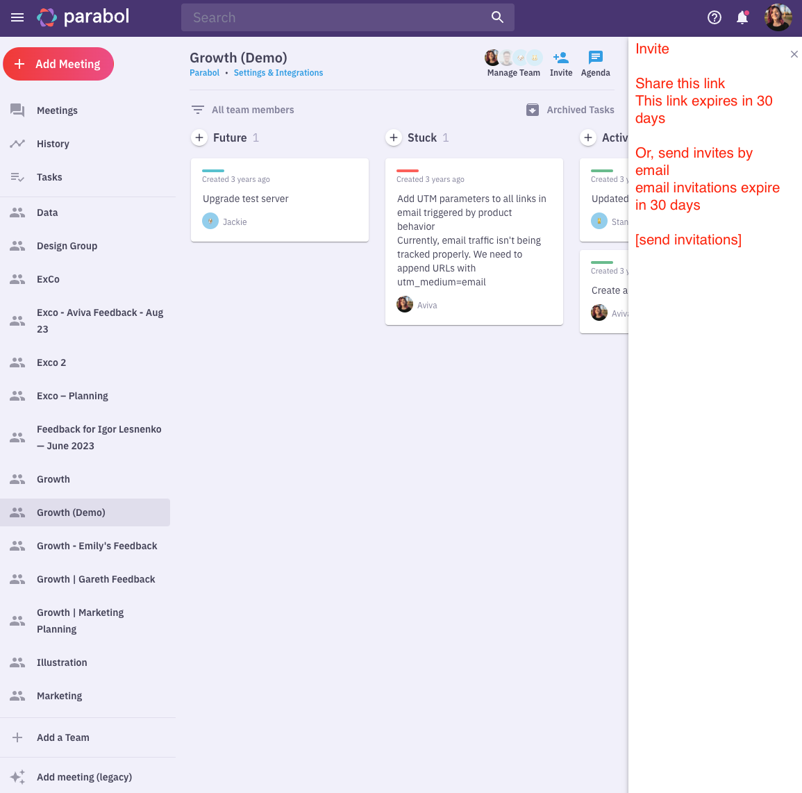 Invitations moved to Sidebar, Default to Open for New Teams · Issue #8567 · ParabolInc/parabol ...