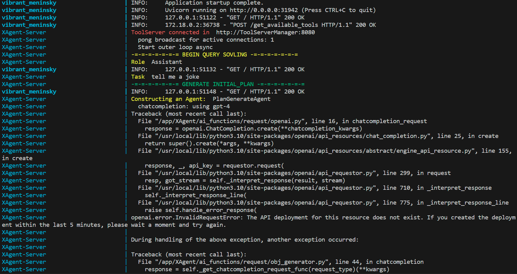 sock Failed to establish a new connection on XAgent-Server · Issue #85 · OpenBMB/XAgent · GitHub