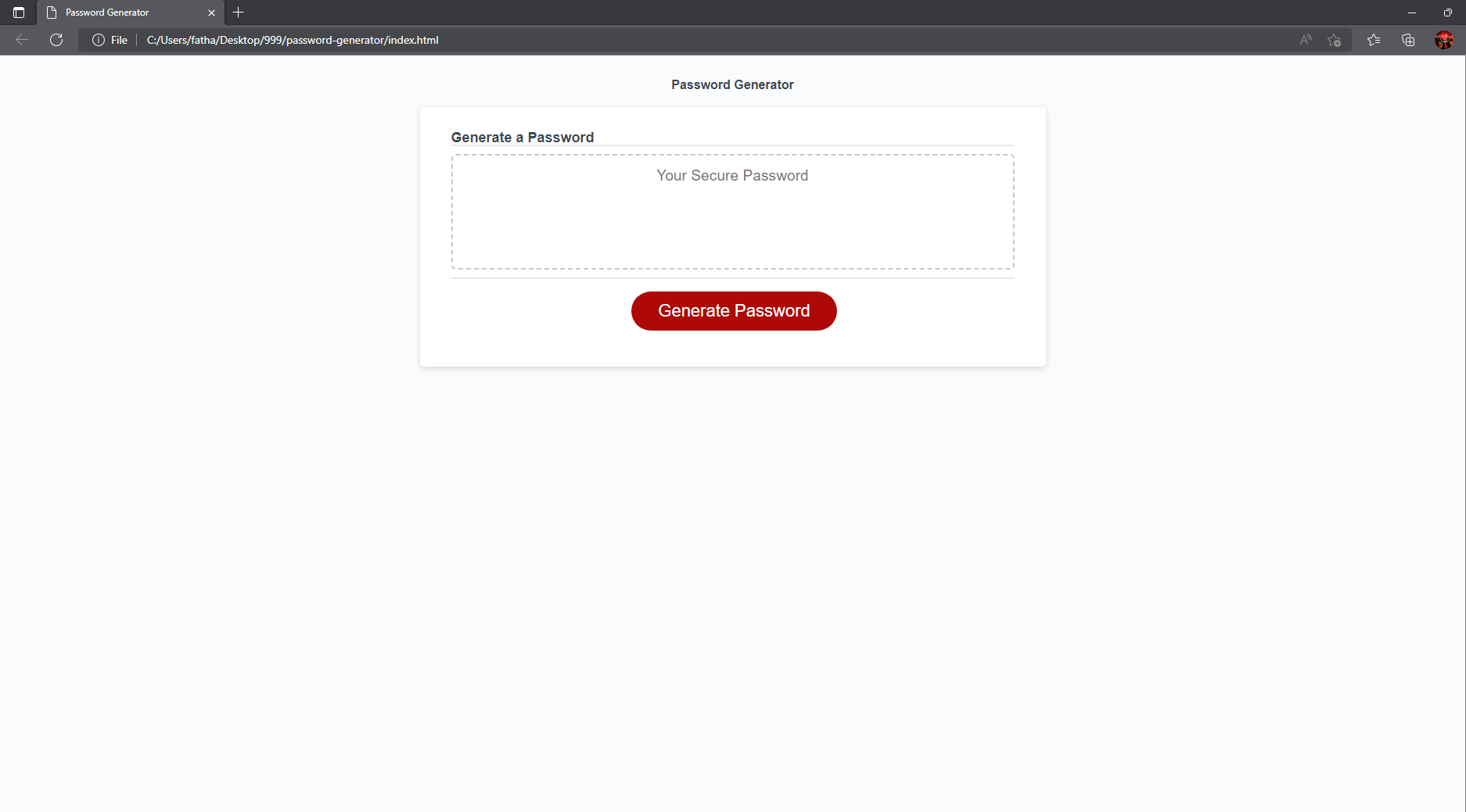 GitHub - alexbrenes999/password-generator: This website allows the user ...