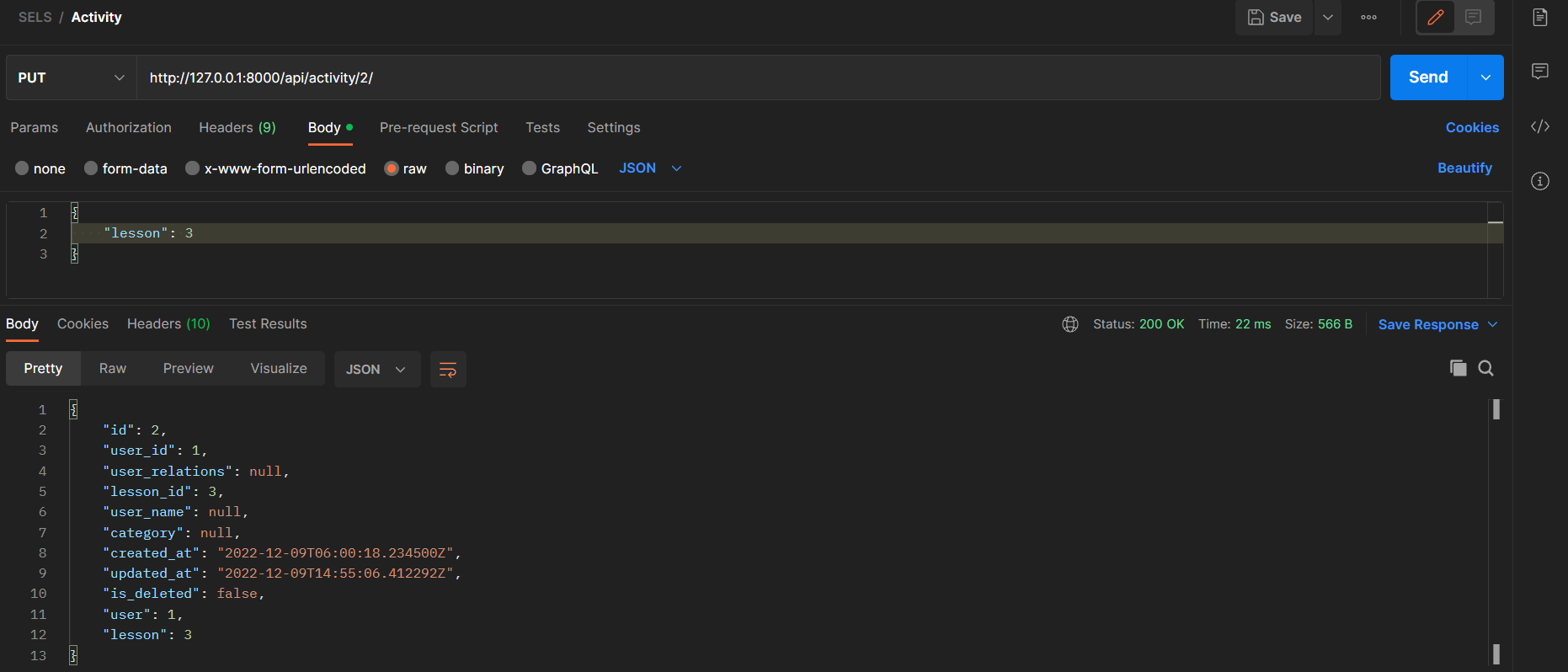 [SELS-TASK] Retrieve User and Activity Log CRUD by nicoleamber · Pull ...