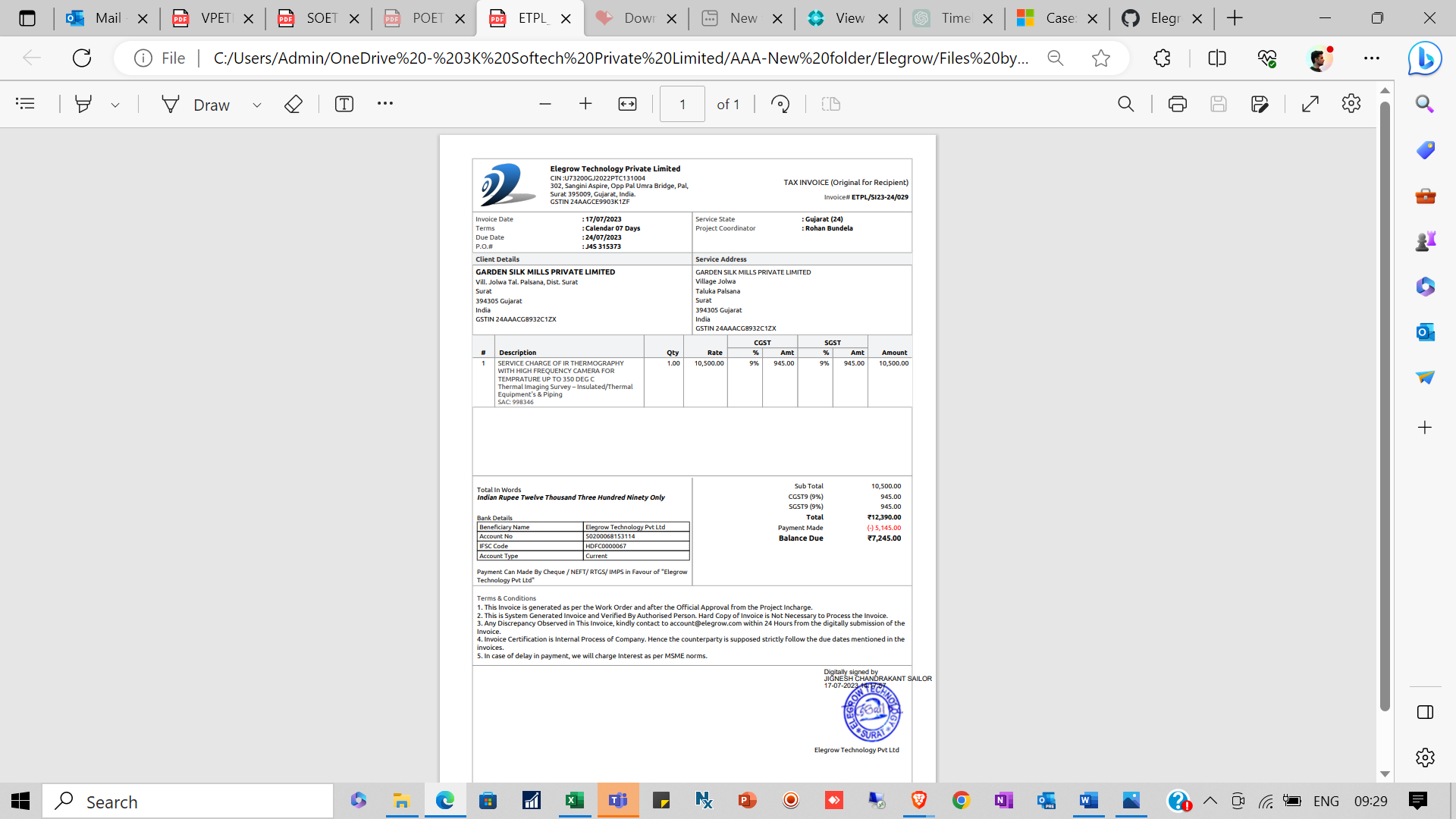 Elegrow - Tax Invoice Report · Issue #608 · 3ktech/General · GitHub