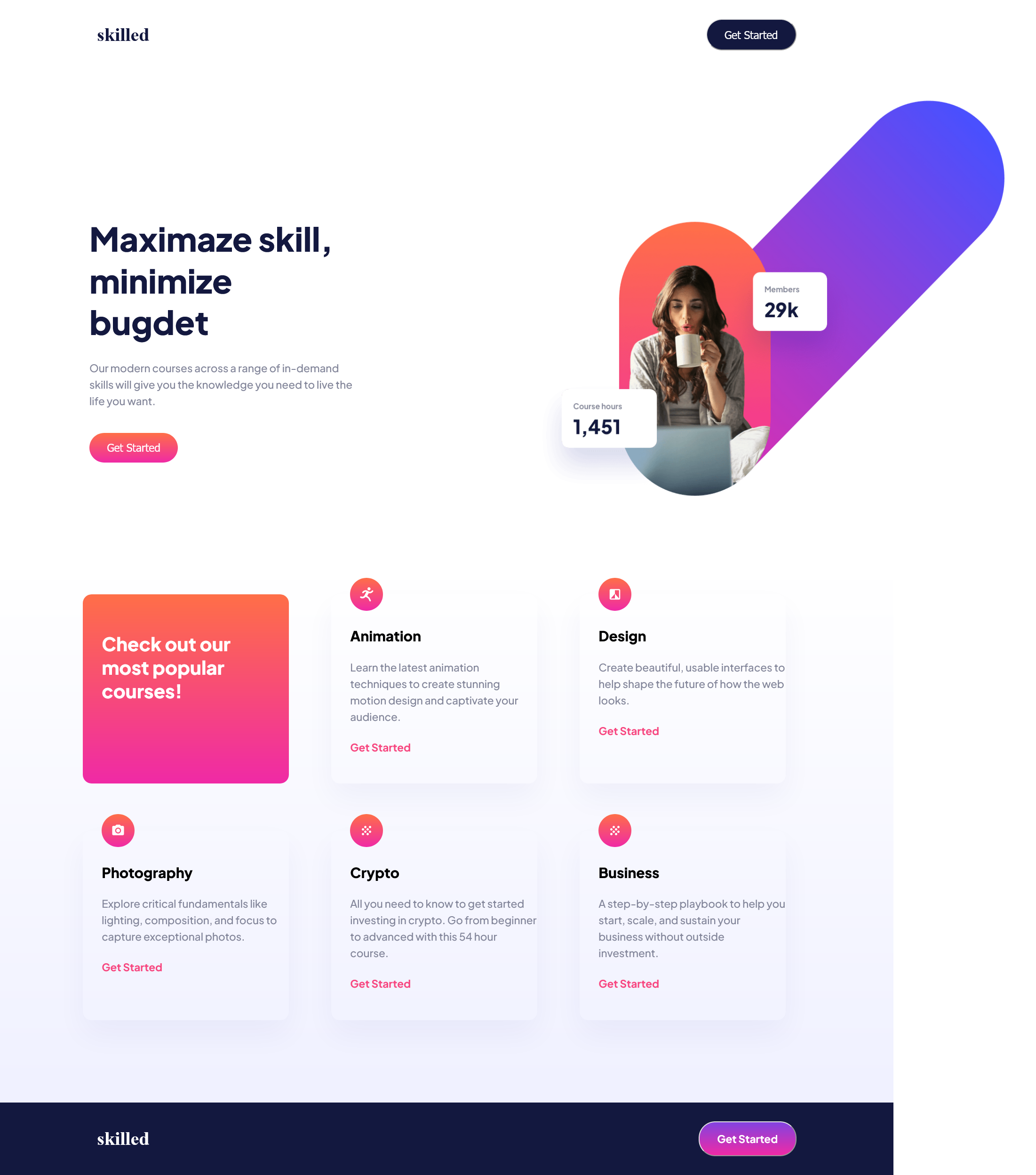 GitHub - Th0rnike/Skilled-learning-landing-page