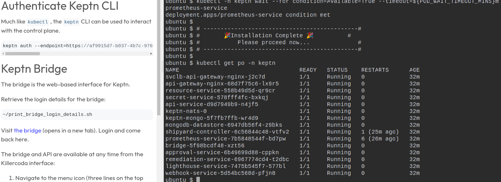 Killercoda Initial Tutorial Is Not Starting · Issue 9398 · Keptn Keptn