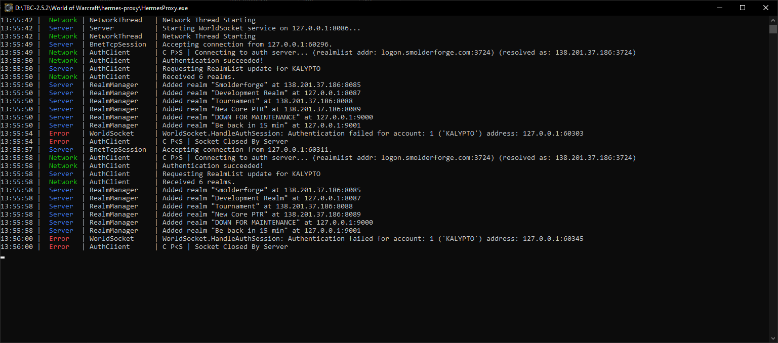 Getting disconnected before character selection screen · Issue #325 · WowLegacyCore/HermesProxy ...
