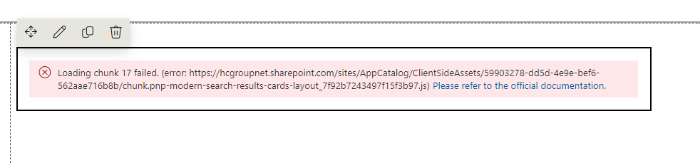 Loading chunk error with Search Results web part · Issue #2466 · microsoft-search/pnp-modern ...