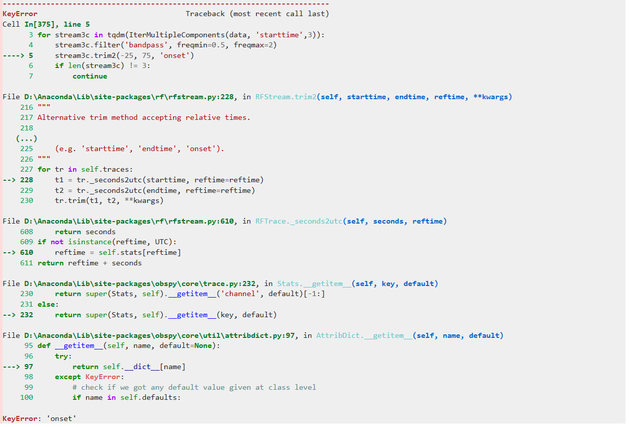 keyerror oneset · Issue #45 · trichter/rf · GitHub