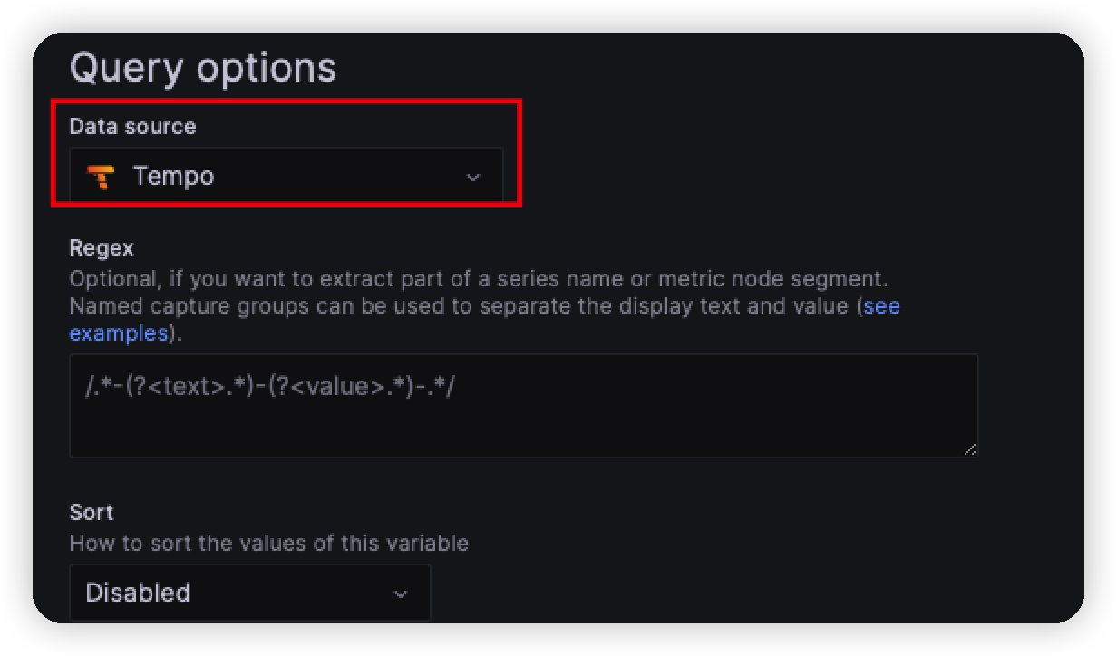 In the panel variable settings, select tempo as the data source, and there is no option for ...