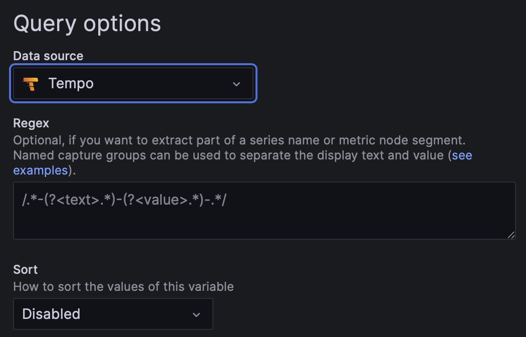 In the panel variable settings, select tempo as the data source, and there is no option for ...