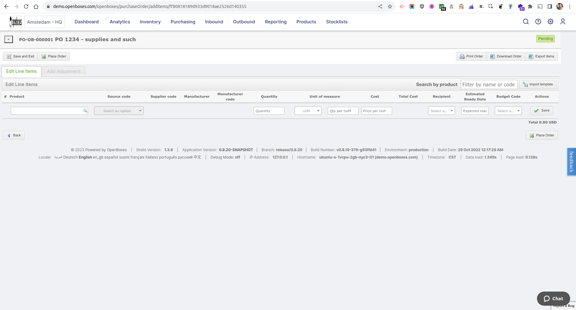 Unable To Create Puchase Order Version 0 8 22 · Issue 4294 · Openboxes Openboxes · Github
