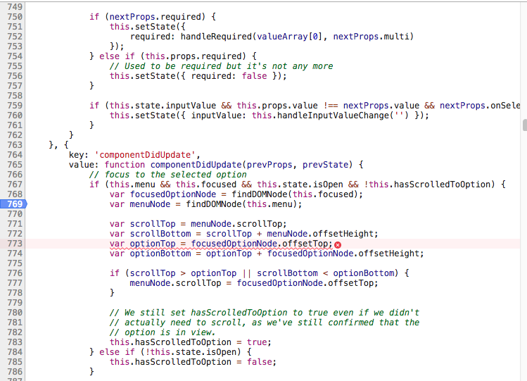 Cannot Read Property Offsettop Of Null While Opening Options Menu · Issue 2533 · Jedwatson