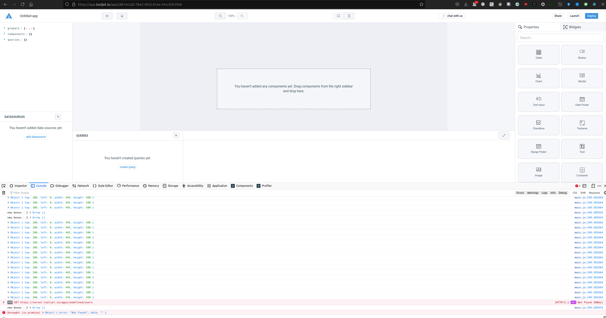 Share and manage users modal fails to load intermittently on app editor page · Issue #305 ...