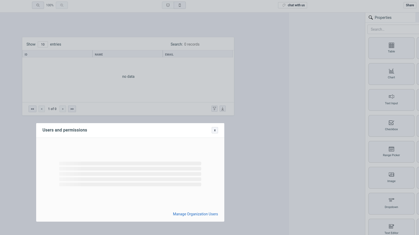Share and manage users modal fails to load intermittently on app editor page · Issue #305 ...