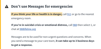 Content and IA Request from MHV Secure Messaging: Patient safety ...