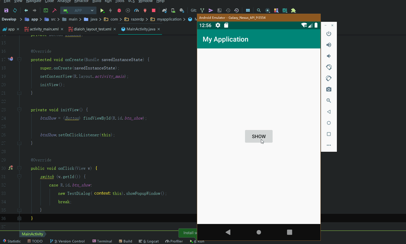 When open a Toast from Dialog, dialog background become transparent ...