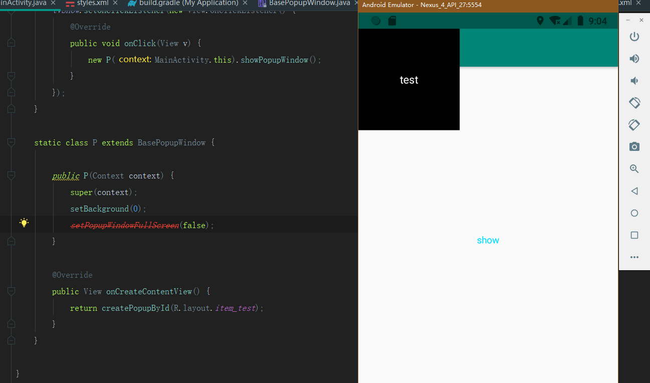 背景设置为0，显示popupwindow，状态栏的图标全变白 · Issue #266 · razerdp/BasePopup · GitHub
