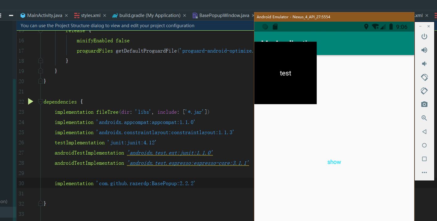 背景设置为0，显示popupwindow，状态栏的图标全变白 · Issue #266 · razerdp/BasePopup · GitHub