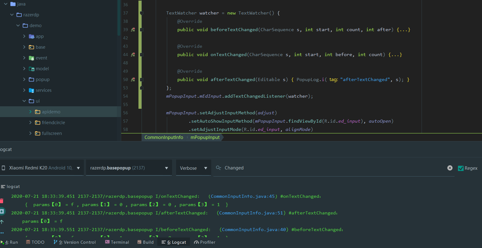 在popupwindow中给EditText添加监听事件报错 · Issue #320 · razerdp/BasePopup · GitHub