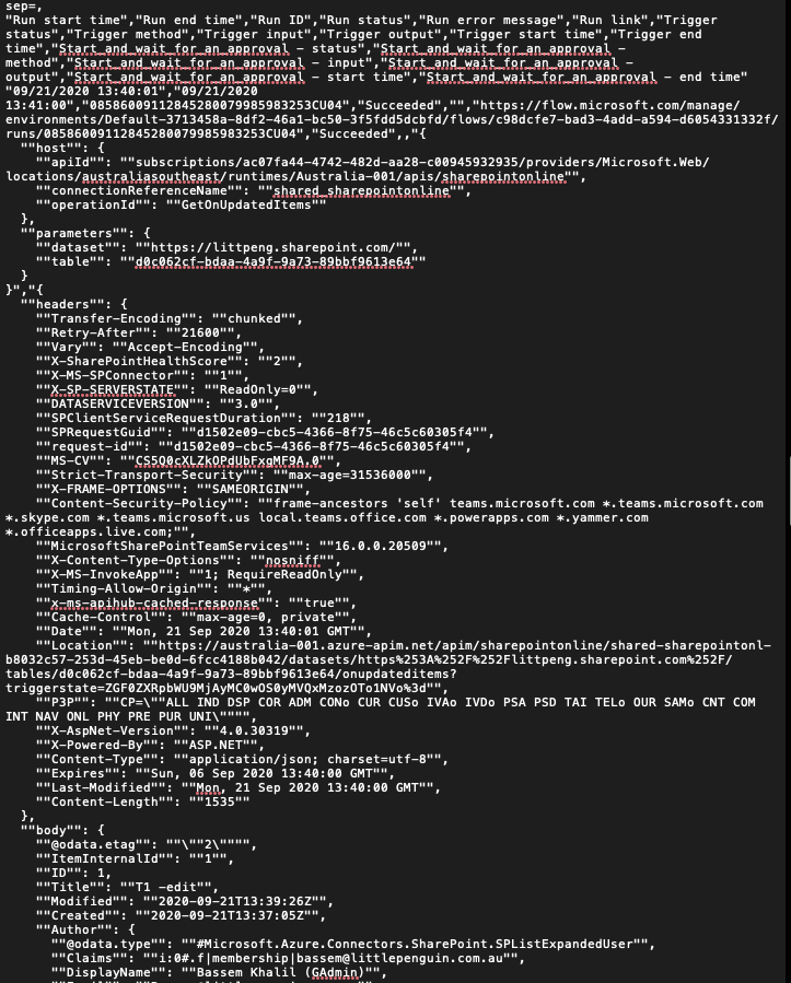 [QUESTION] Difference between m365 flow run get and Run history CSV export in Power Automate ...