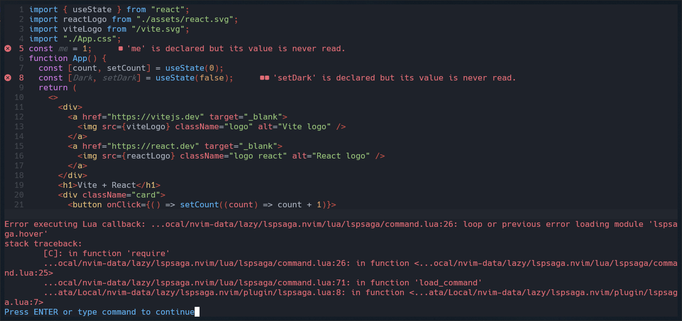 after last update lspsaga not working and causing errors · Issue #1159 ...