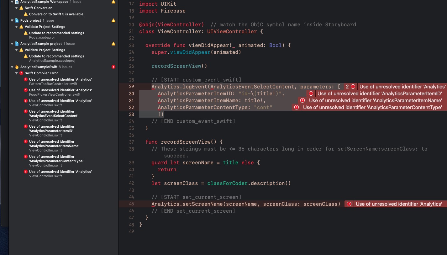 Sample Project didn't work · Issue #676 · firebase/quickstart-ios · GitHub