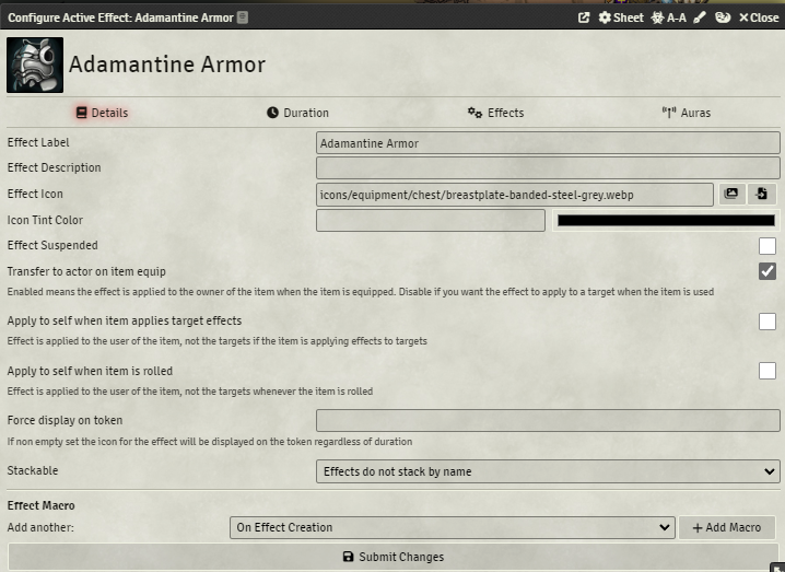 Auto Effects: All Adamantine Armor · Issue #365 · MrPrimate/ddb-importer · GitHub