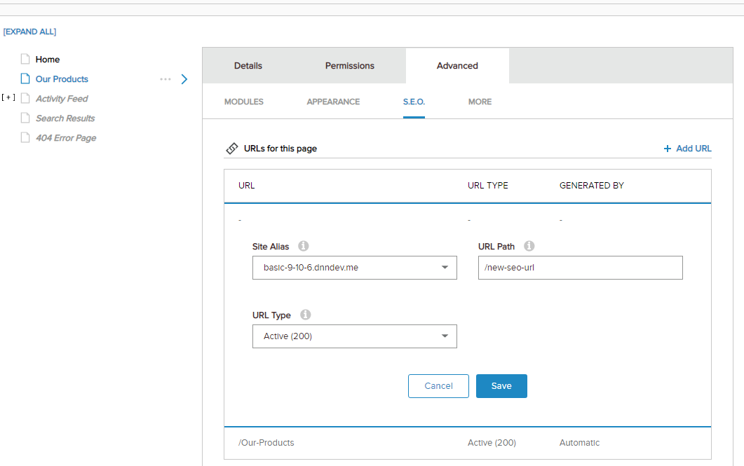 Adding SEO URL's to pages causes extra 'automatic' rows to be added to grid · Issue #5401 ...