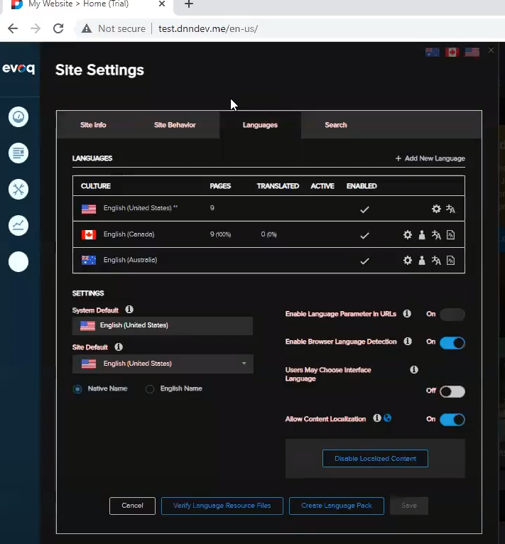 'Add Missing Languages' for child page fails when parent page only has some languages enabled ...
