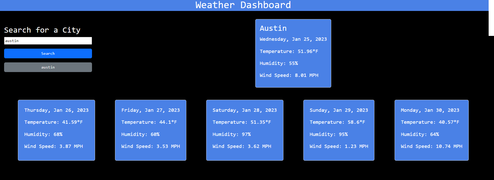 GitHub - jtich40/weather-dashboard: weather dashboard application