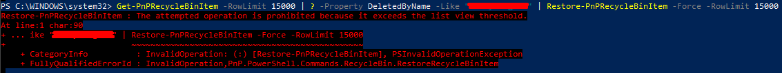 [BUG] Restore-PnPRecycleBinItem -RowLimit parameter appears to be broken · Issue #2485 · pnp ...