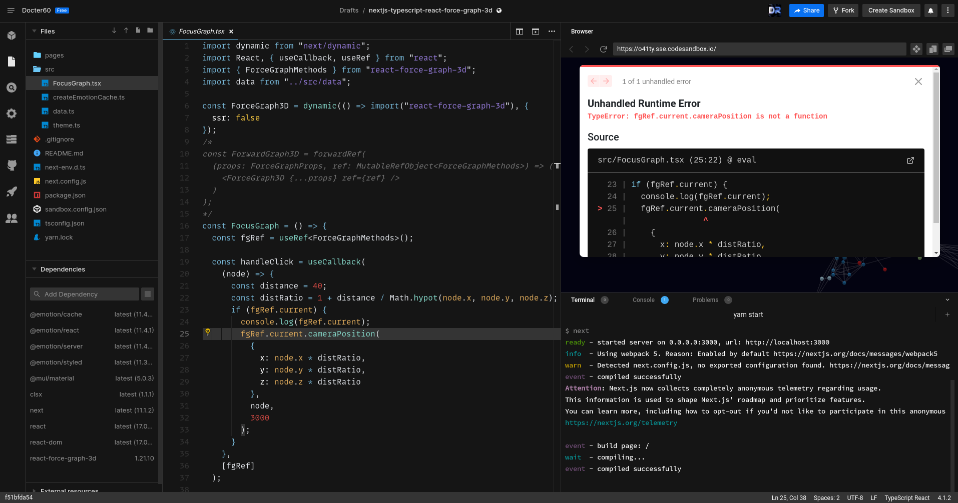 Dynamic import breaks graph method calling through a ref · Issue #324 · vasturiano/react-force ...