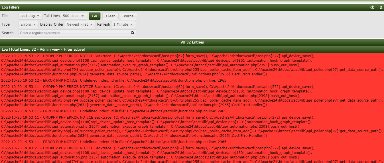 Cmdphp Php Error Notice · Issue 4969 · Cacti Cacti · Github