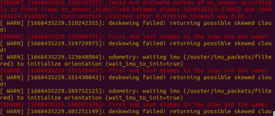 first and last stamps in the scan are the same, ouster lidar launch ...