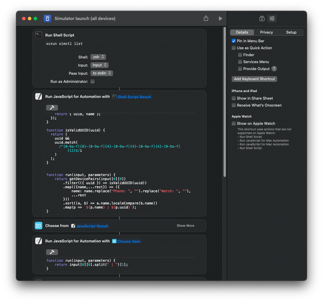 GitHub - flaming-codes/shortcuts-simulator-launch: Launch a simulator on macOS with two clicks