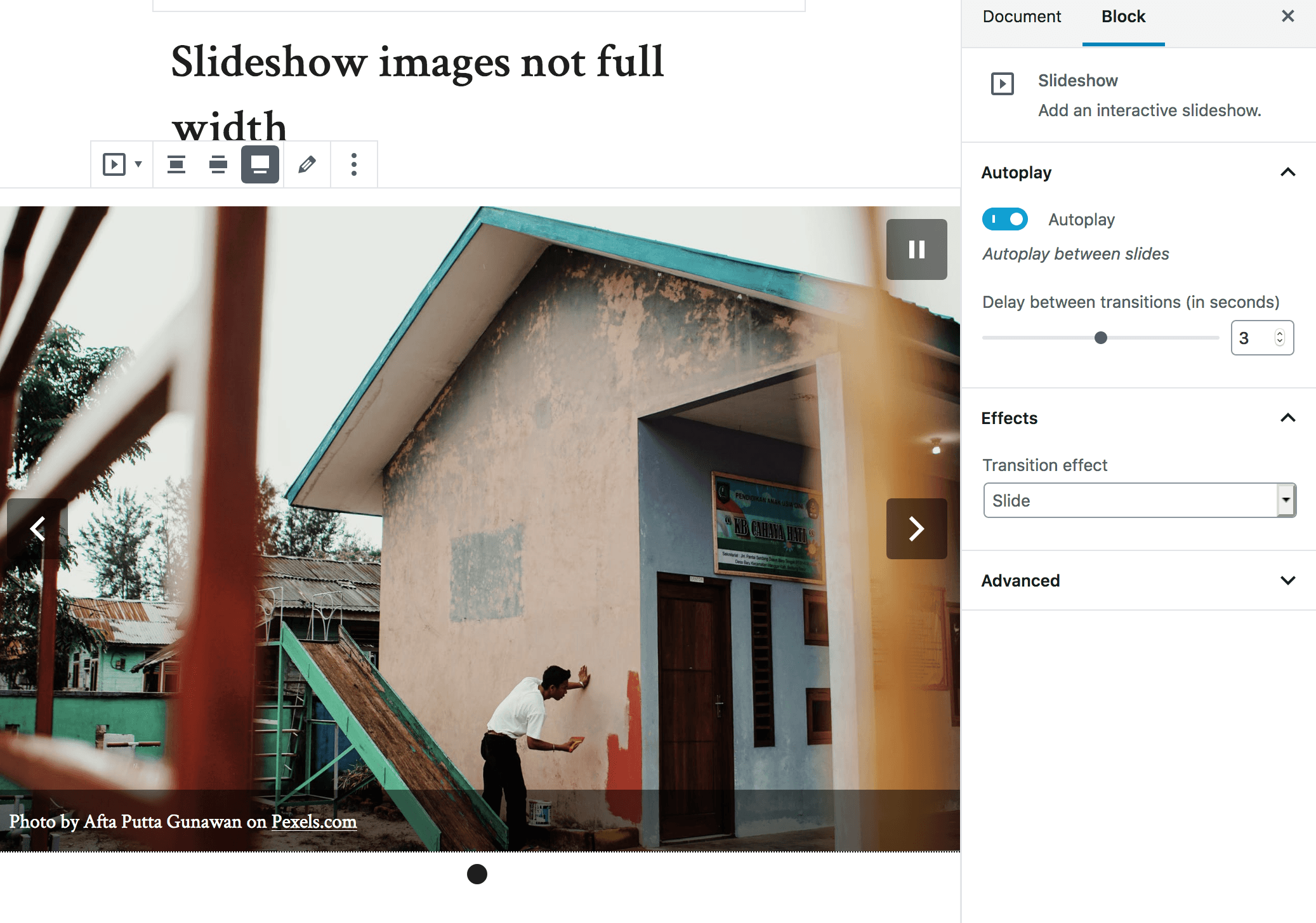 Slideshow block: Full width and wide width display shows scaled down images · Issue #12178 ...