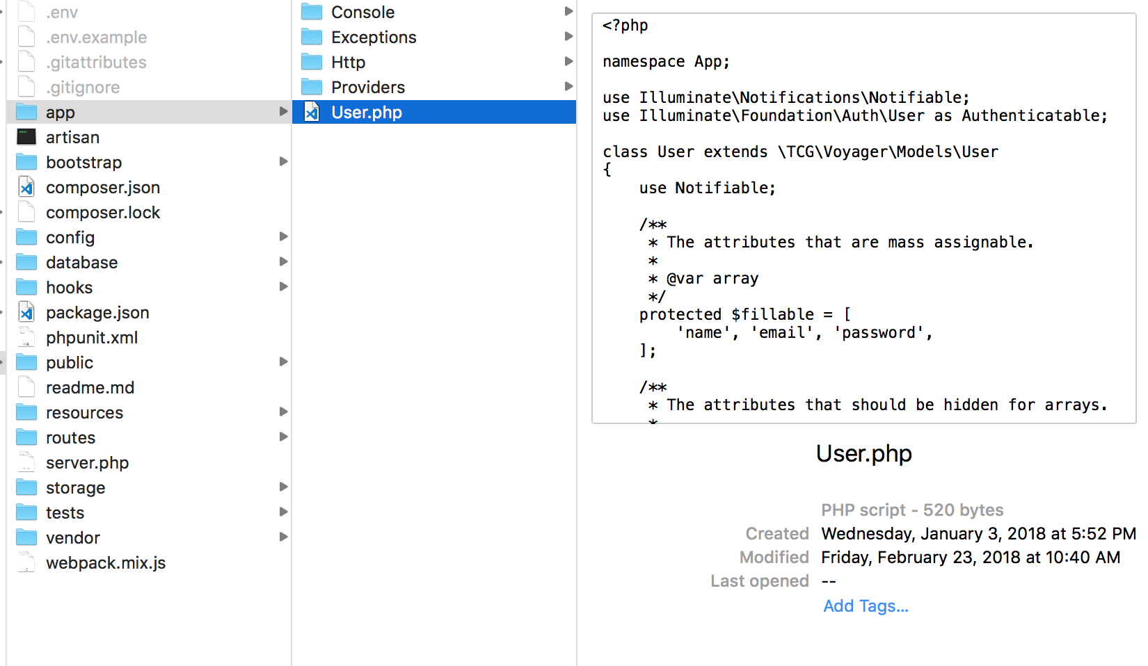 No query results for model [App\User] after trying to add new user on a fresh install · Issue ...