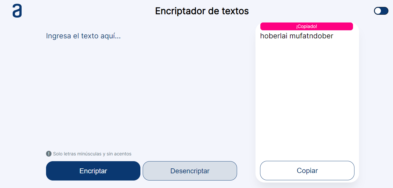 GitHub - ecc97/encriptador: Oracle + Alura Latam - ONE - Challenge Encriptador de texto.