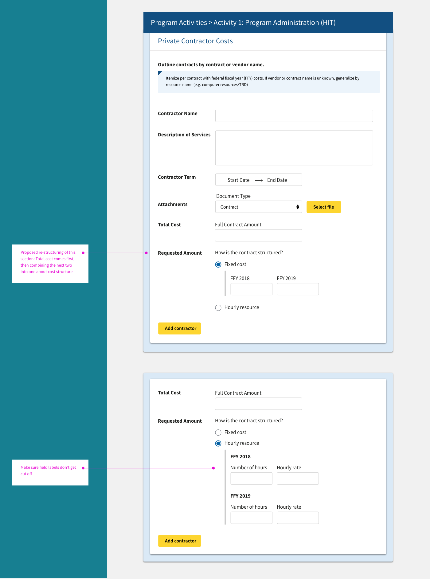 Replace yes/no with conditional radio button in Private Contractor Costs section · Issue #1175 ...