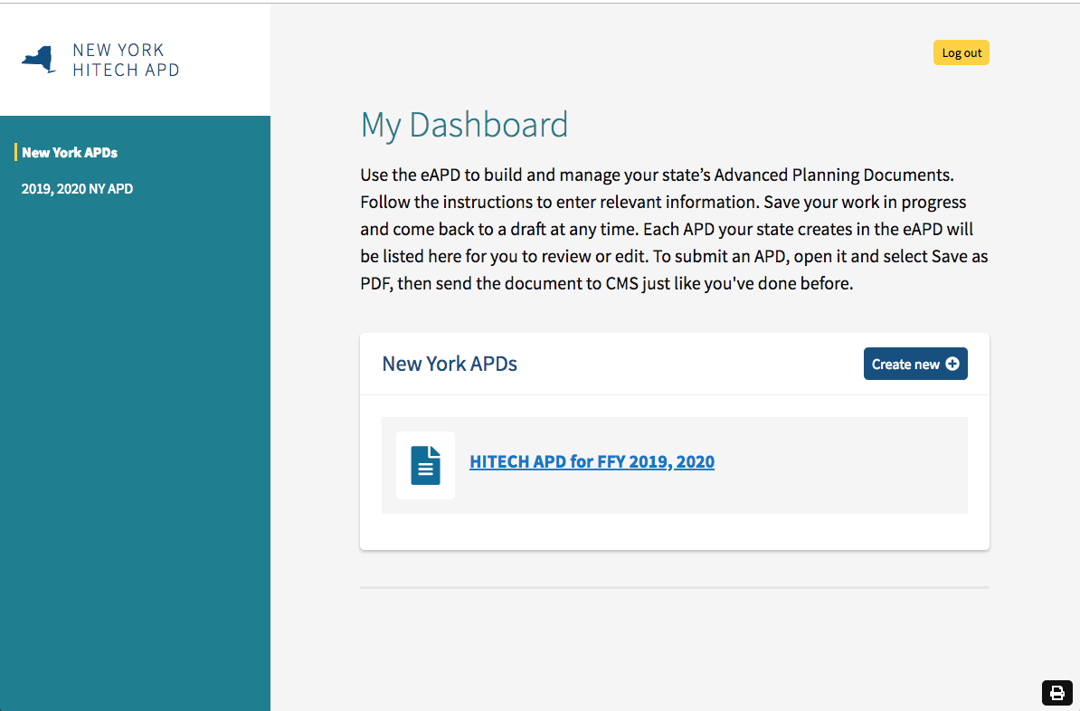 Make dashboard page reflect eAPD Builder concept using CMS Design System styles · Issue #1268 ...