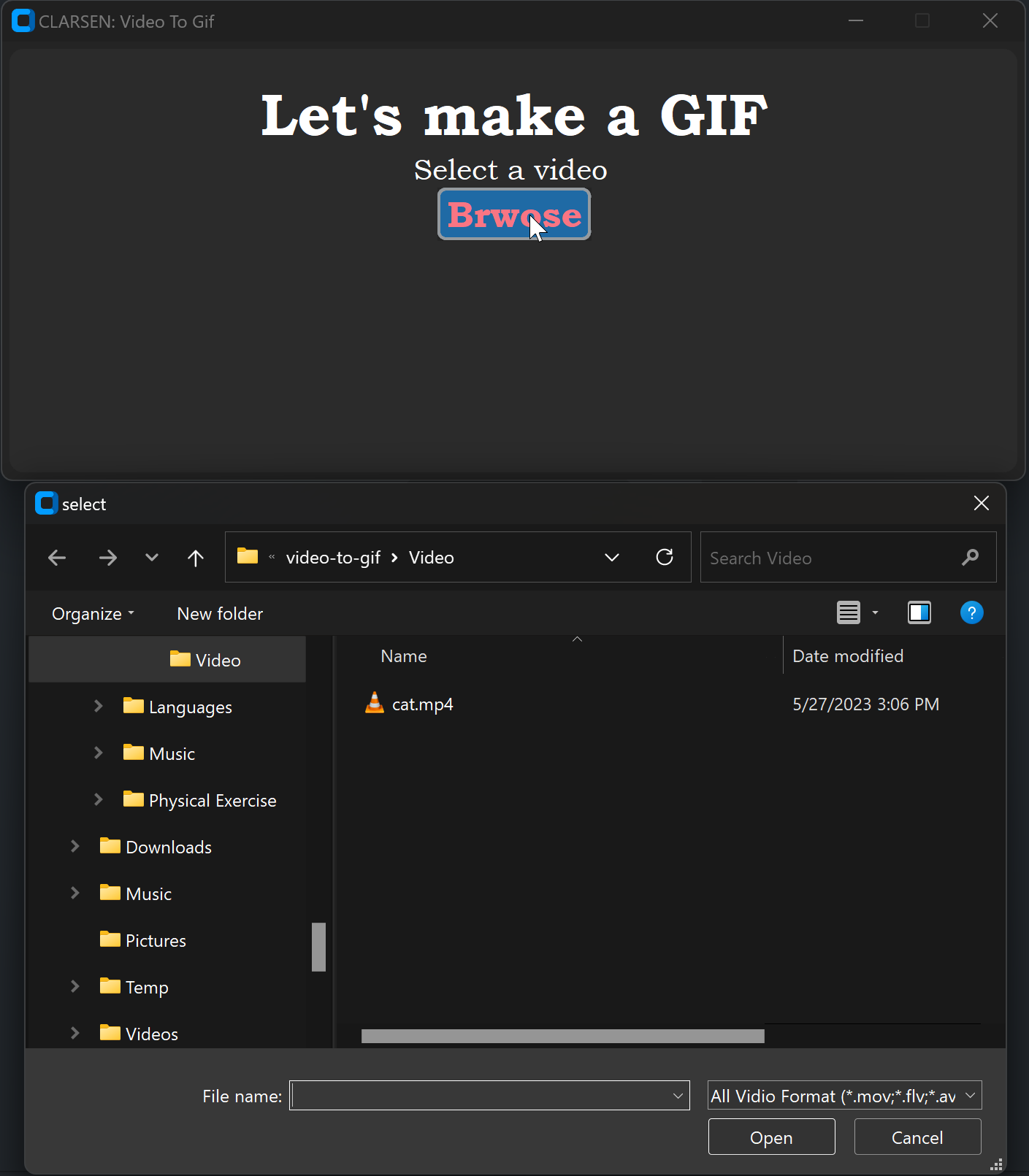 GitHub - clarsendartois/Python-video-to-gif