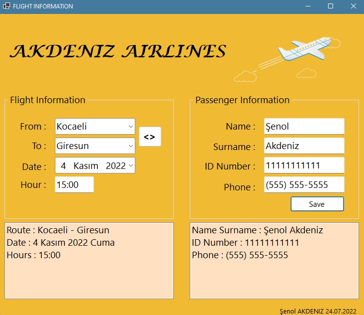 GitHub - senolakdnz/Ucus-Bilgi-Sistemi: Flight Information