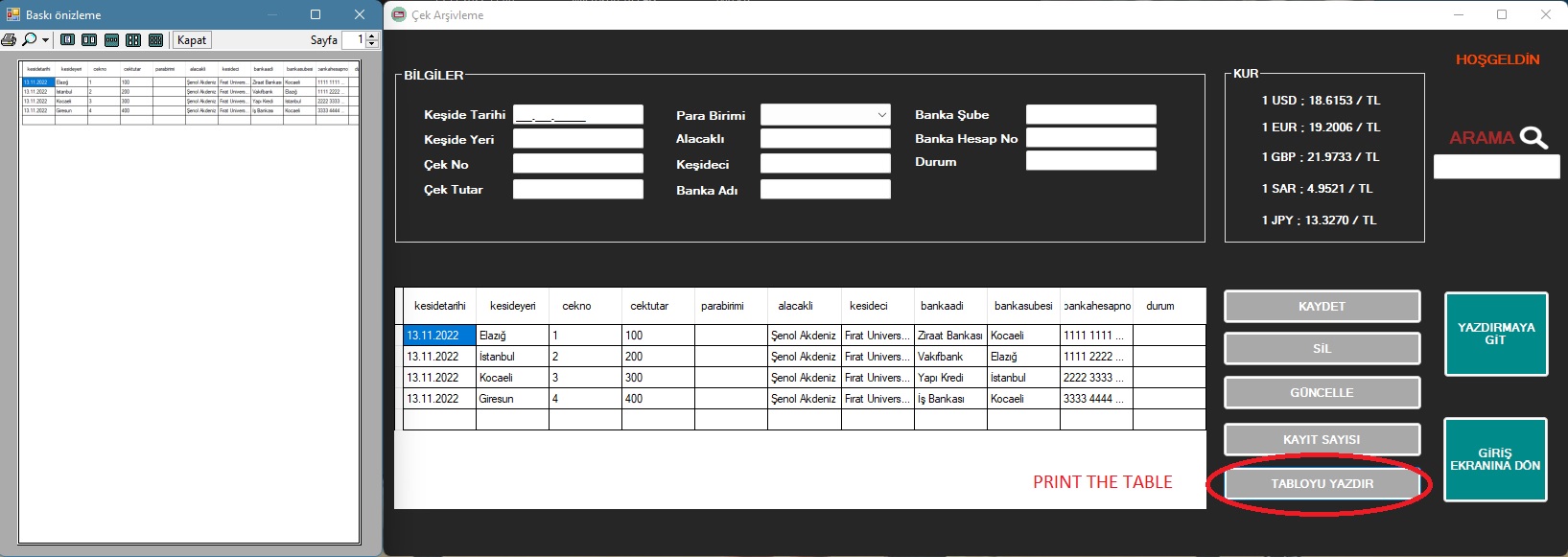 GitHub - senolakdnz/Check-Tracking-Archiving-and-Printing: Çek Takip ...