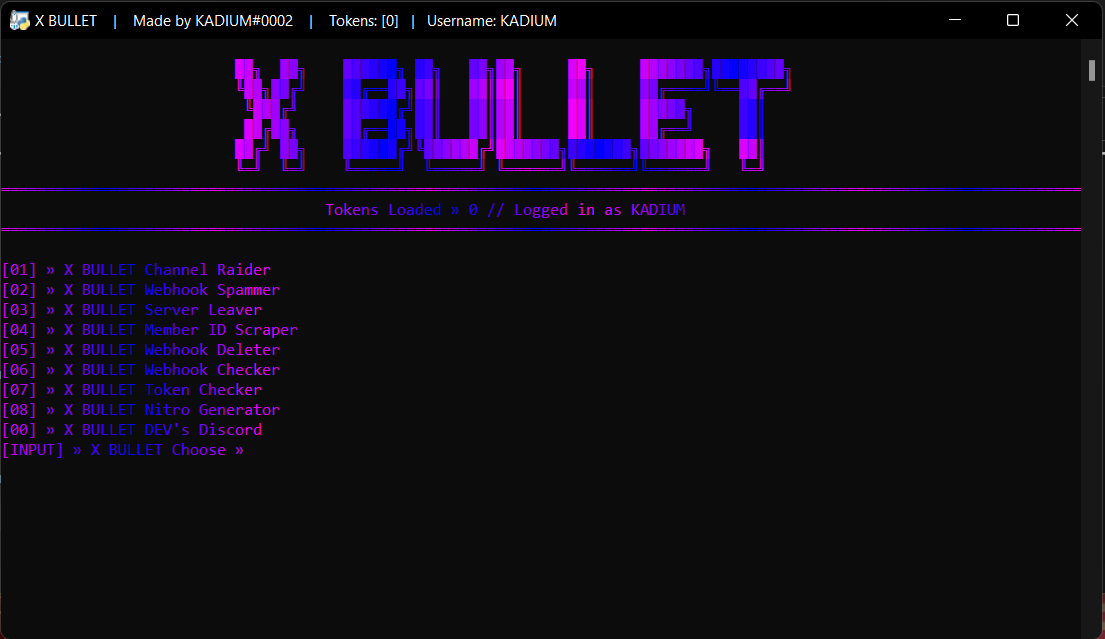 GitHub - KADIUM1/X-BULLET: X BULLET is a Discord Tool for multiple things