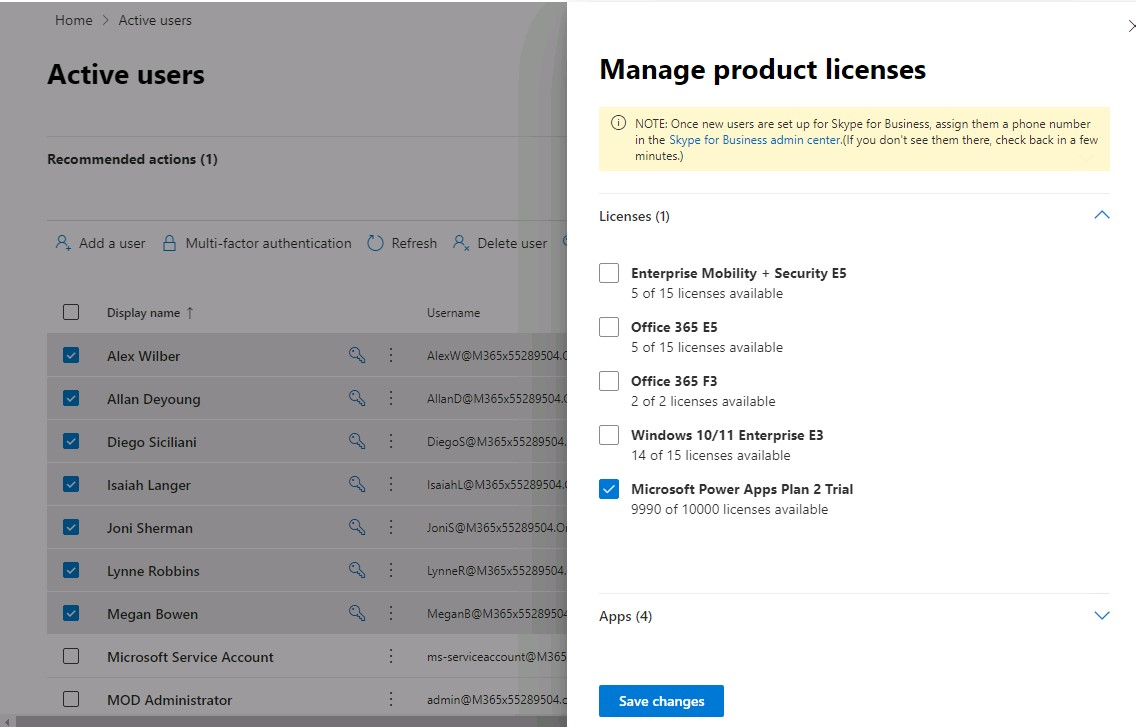 Plan 2 not available in Power Apps Licenses when configuring Power ...