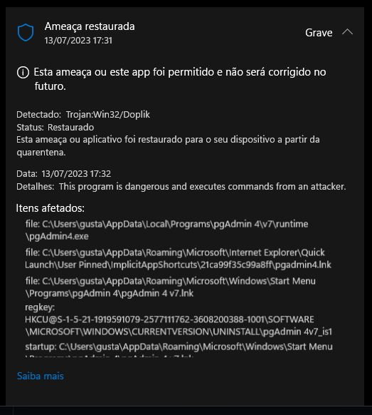 Windows Defender Reporting As Trogan · Issue 6567 · Pgadmin Org Pgadmin4 · Github