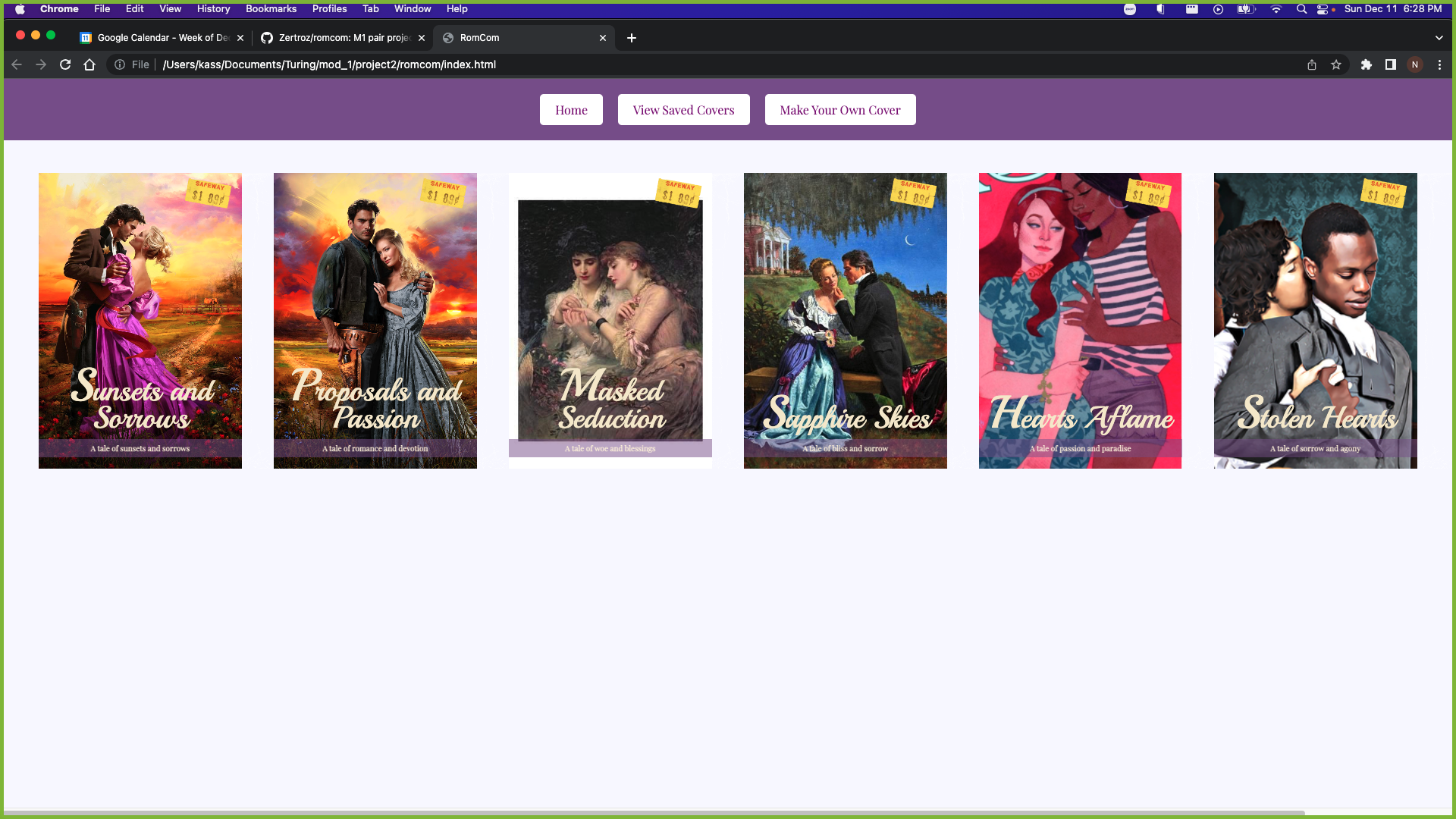 GitHub - bea-ordonez/RomCom: M1 pair project